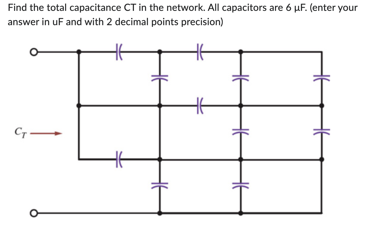 Solved Find the total capacitance CT in the network. All | Chegg.com
