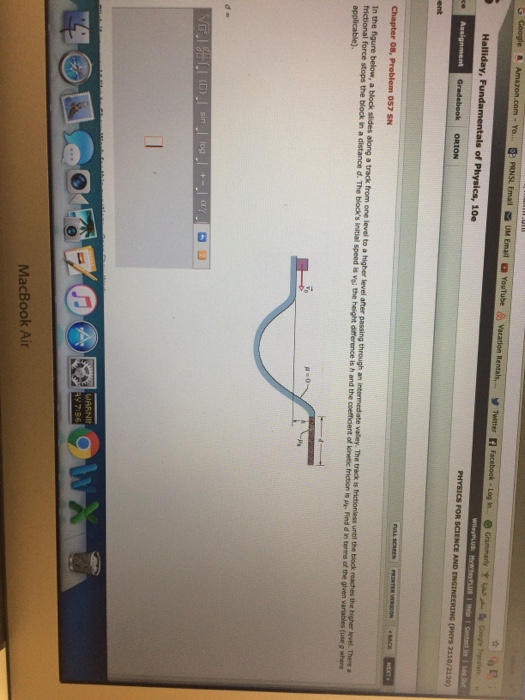 Solved In the figure below, a block slides along a track | Chegg.com