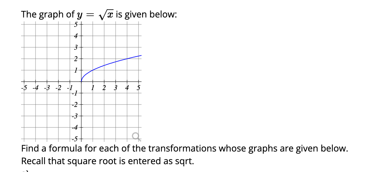 The graph of y=x is given below: Find a formula for | Chegg.com