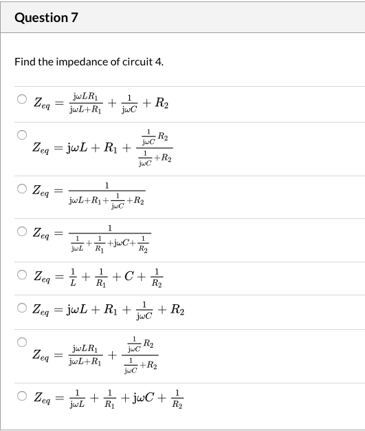 Solved Find the impedances and admittances of the following | Chegg.com