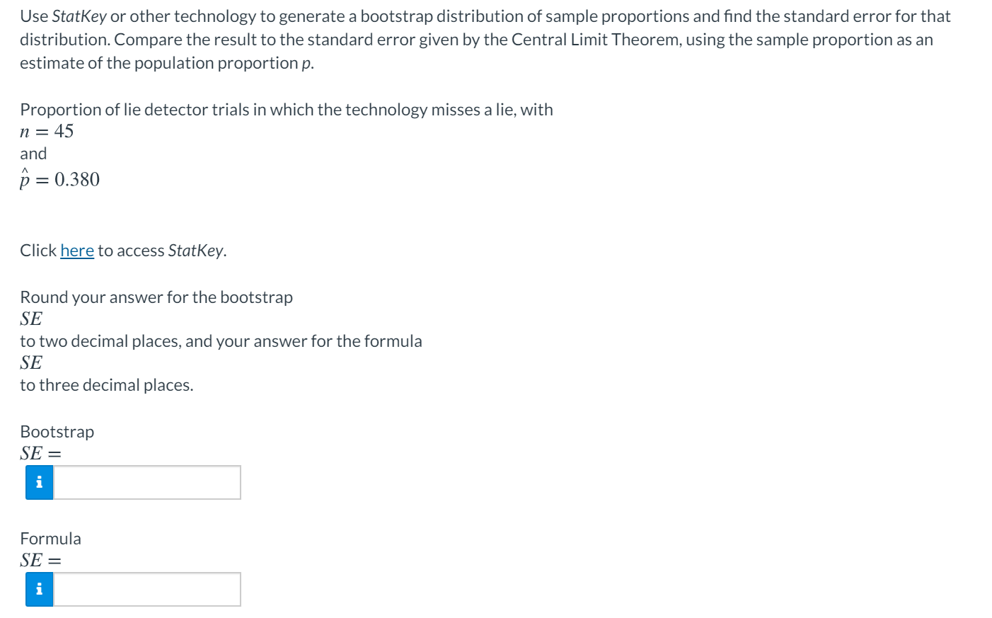 Solved Use StatKey or other technology to generate a | Chegg.com
