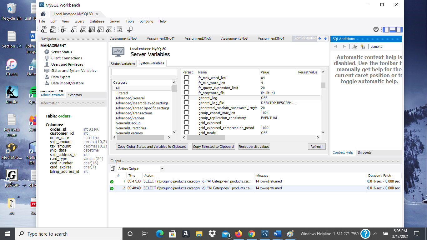 Solved View the system variables named general_log | Chegg.com