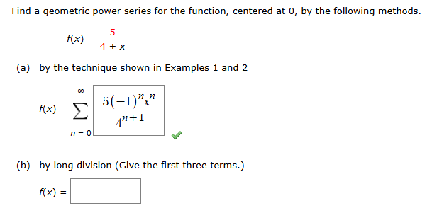 Solved Find a geometric power series for the function, | Chegg.com