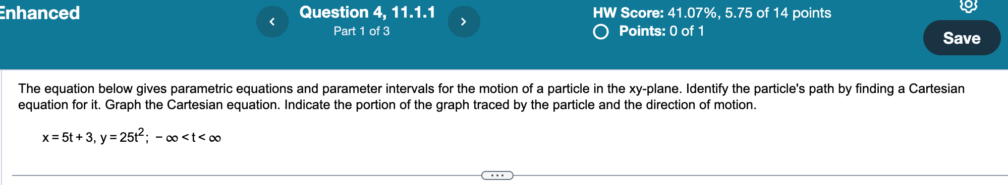 Solved The Equation Below Gives Parametric Equations And