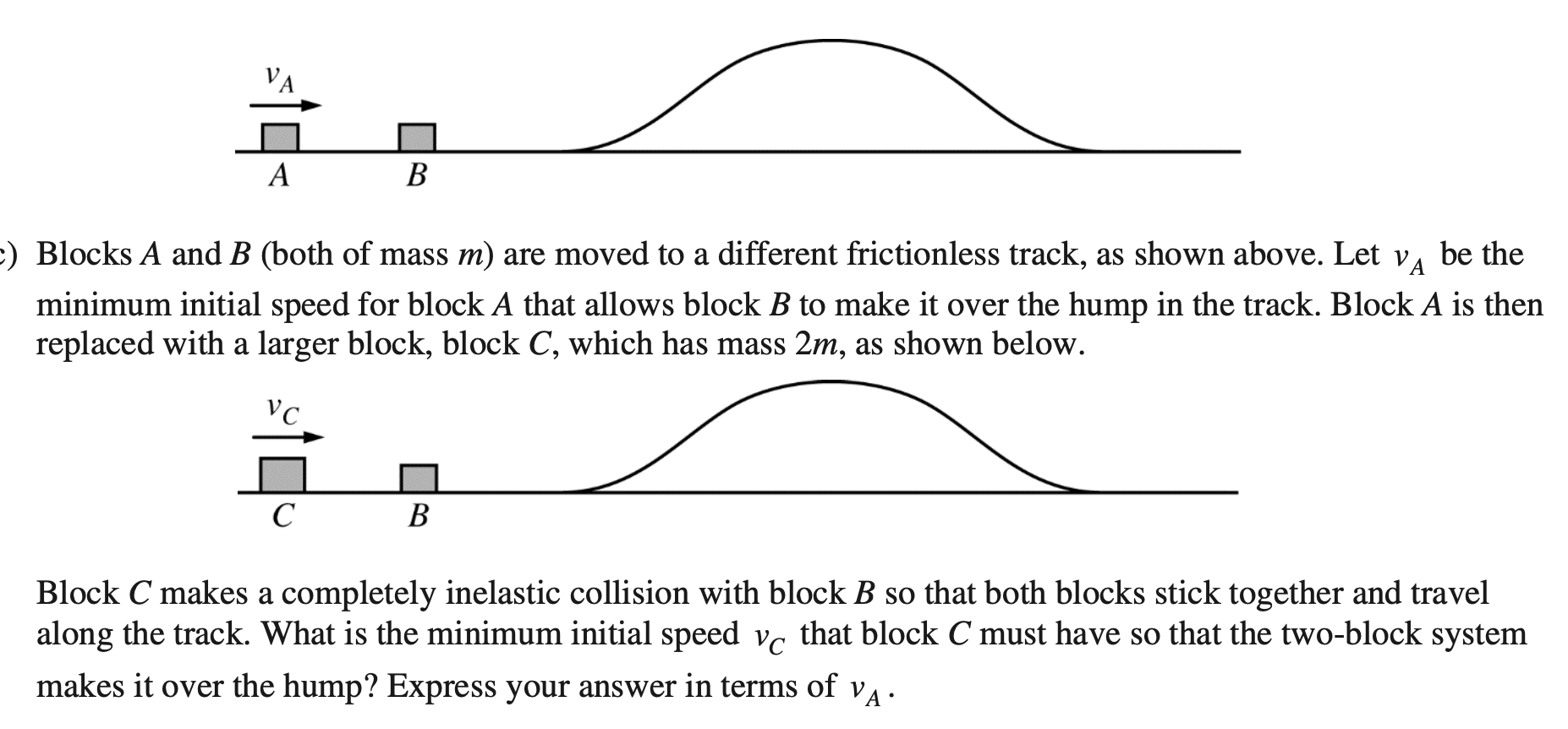 Solved A B -) Blocks A and B (both of mass m) are moved to a | Chegg.com