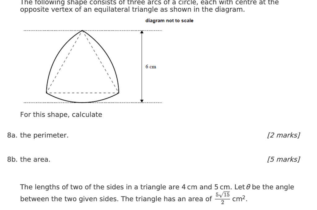 Solved The following shape consists of three arcs of a | Chegg.com