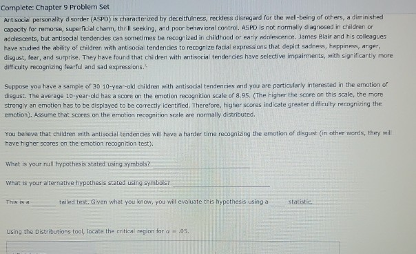 Solved Complete: Chapter 9 Problem Set Antisocial | Chegg.com