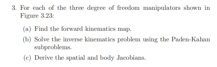 Solved 3. For each of the three degree of freedom | Chegg.com