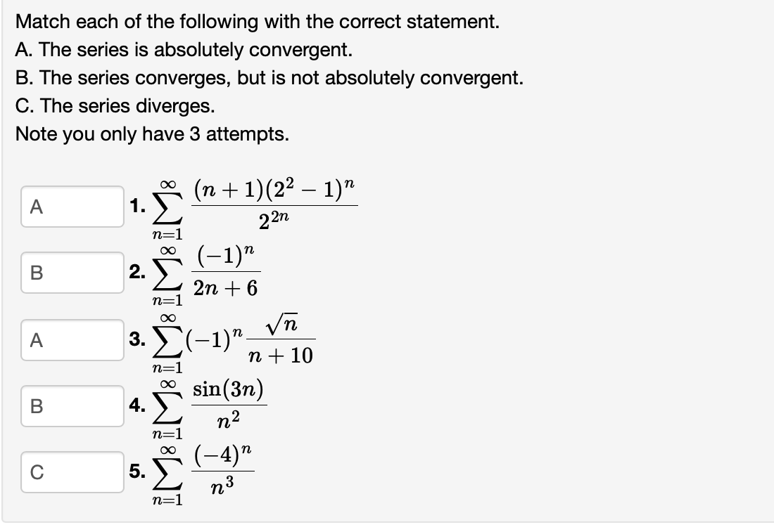 Solved Match each of the following with the correct | Chegg.com