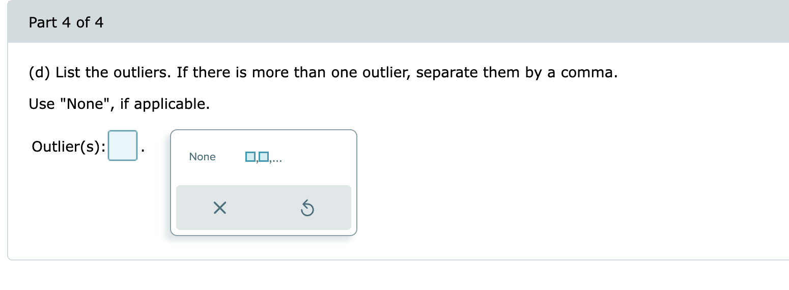 Solved For the data set Part: 0 / 4 Part 1 of 4 (a) Find the | Chegg.com