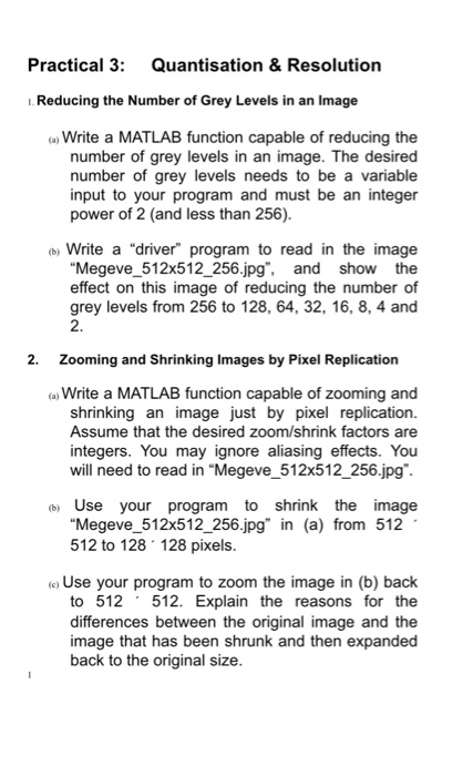 Solved Write a MATLAB function capable of reducing the | Chegg.com