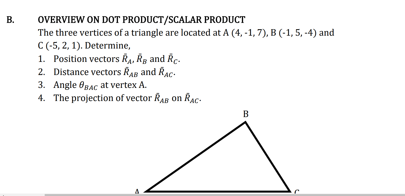 Solved OVERVIEW ON DOT PRODUCT/SCALAR PRODUCT The three | Chegg.com