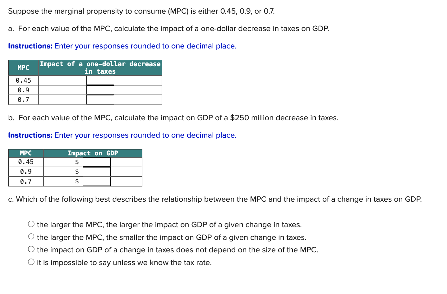 Solved Suppose the marginal propensity to consume (MPC) is | Chegg.com