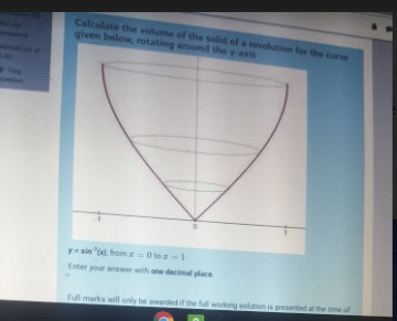Solved Calculate the volume of the solid of a revolution for | Chegg.com