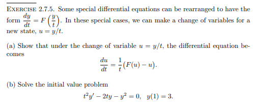 Solved EXERCISE 2.7.5. Some special differential equations | Chegg.com
