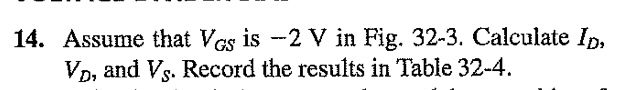 Solved 14. Assume that VGS is −2 V in Fig. 32-3. Calculate | Chegg.com