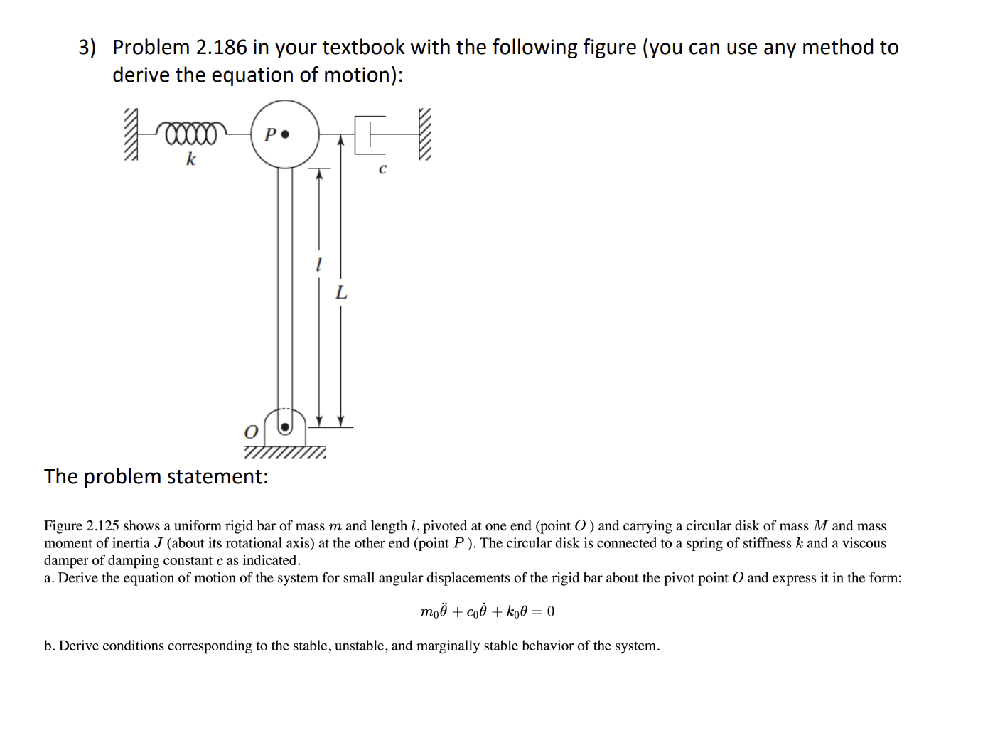 Solved 3) Problem 2.186 in your textbook with the following | Chegg.com