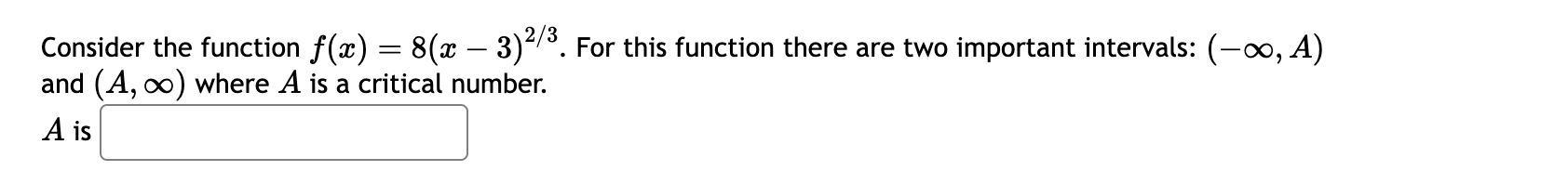 Solved Consider the function f(x)=8(x-3)23. ﻿For this | Chegg.com