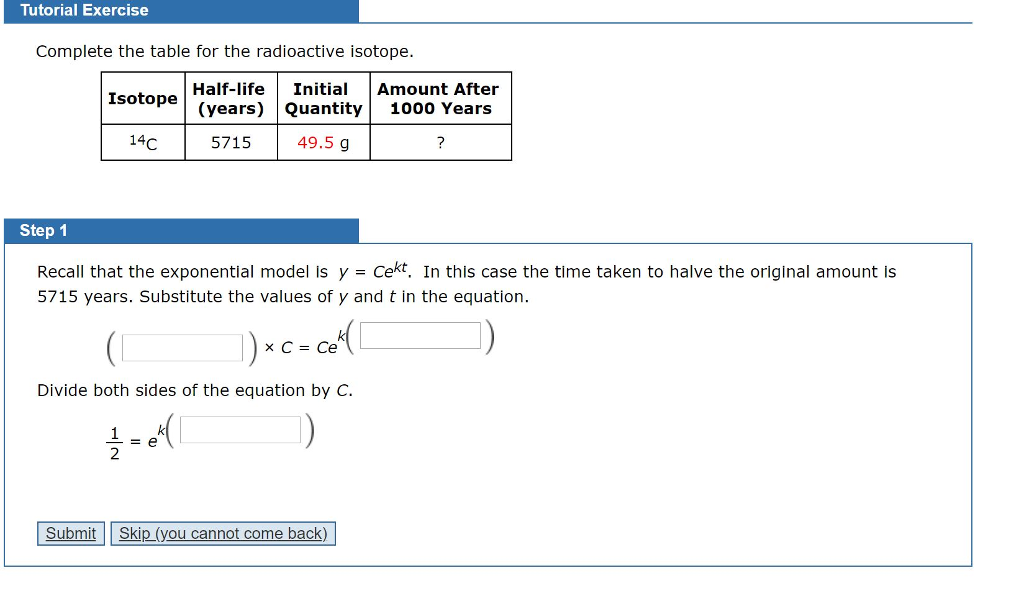 Solved Tutorial Exercise Complete the table for the | Chegg.com