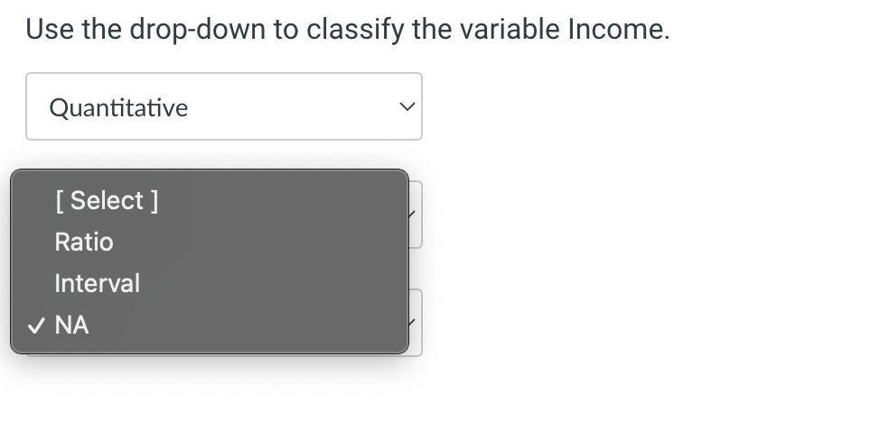 Solved Use the drop-down to classify the variable | Chegg.com