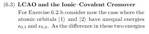 (6.3) LCAO and the Ionic Covalent Crossover For | Chegg.com
