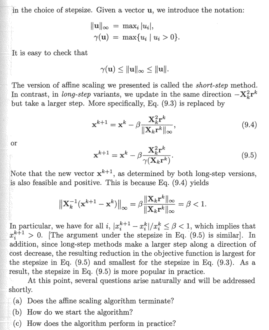 Solved Exercise 9.5 (Behavior of affine scaling near extreme | Chegg.com