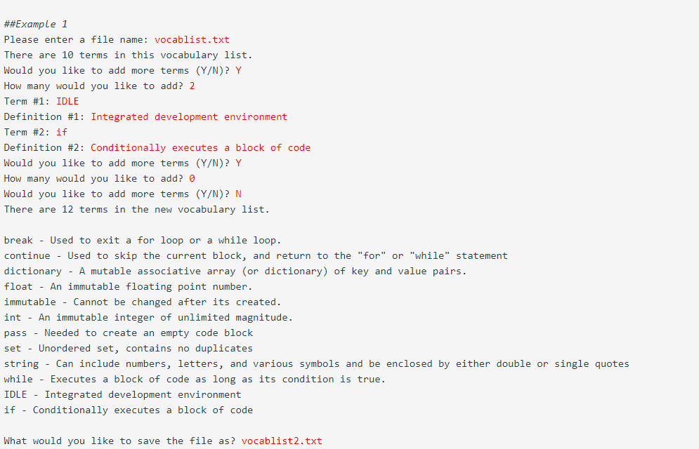 Solved Write a program that creates a dictionary from a | Chegg.com