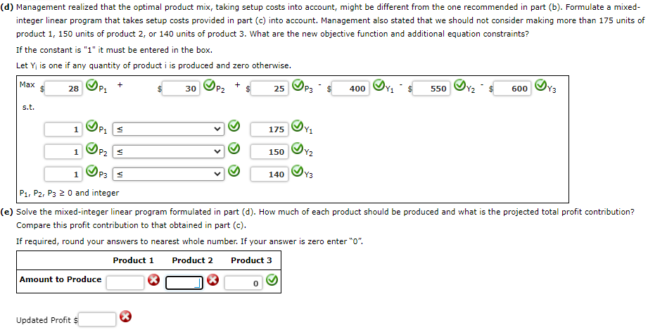 Solved Solve for the values for Product 1 and Product 2 and | Chegg.com
