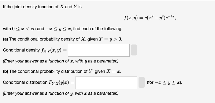 If the joint density function of X and Y is | Chegg.com