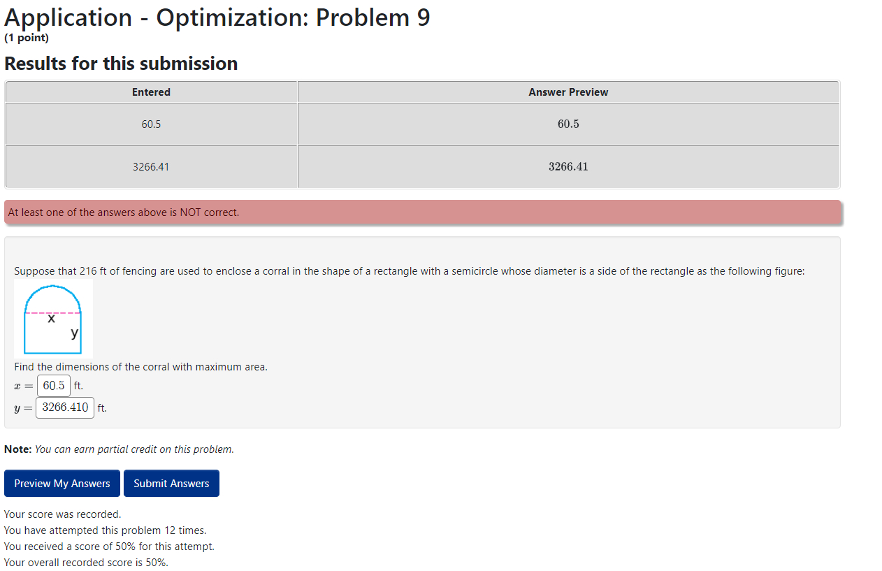 Solved Application - Optimization: Problem 9 (1 point) | Chegg.com