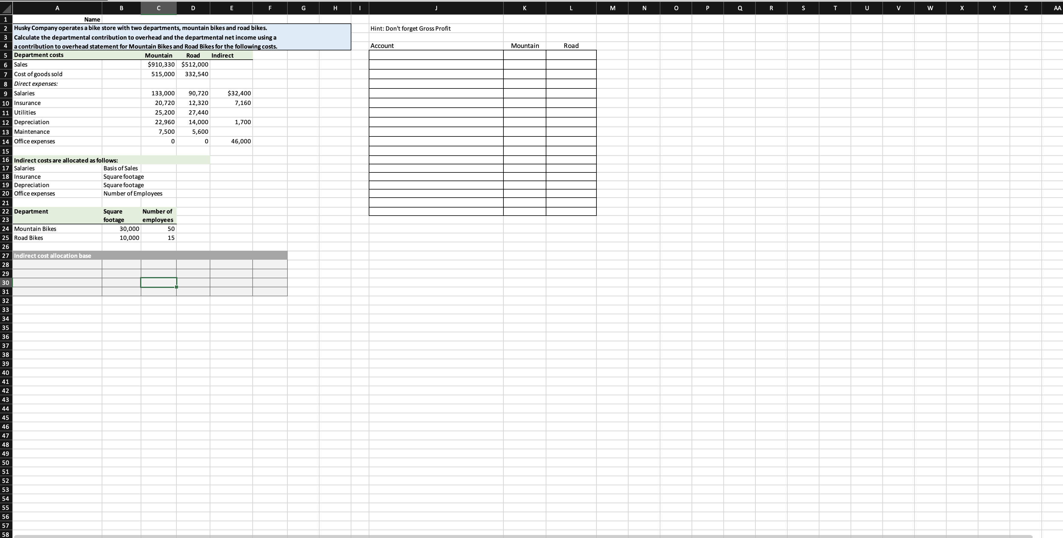 Solved Solve with excel formulas, same format for cell | Chegg.com