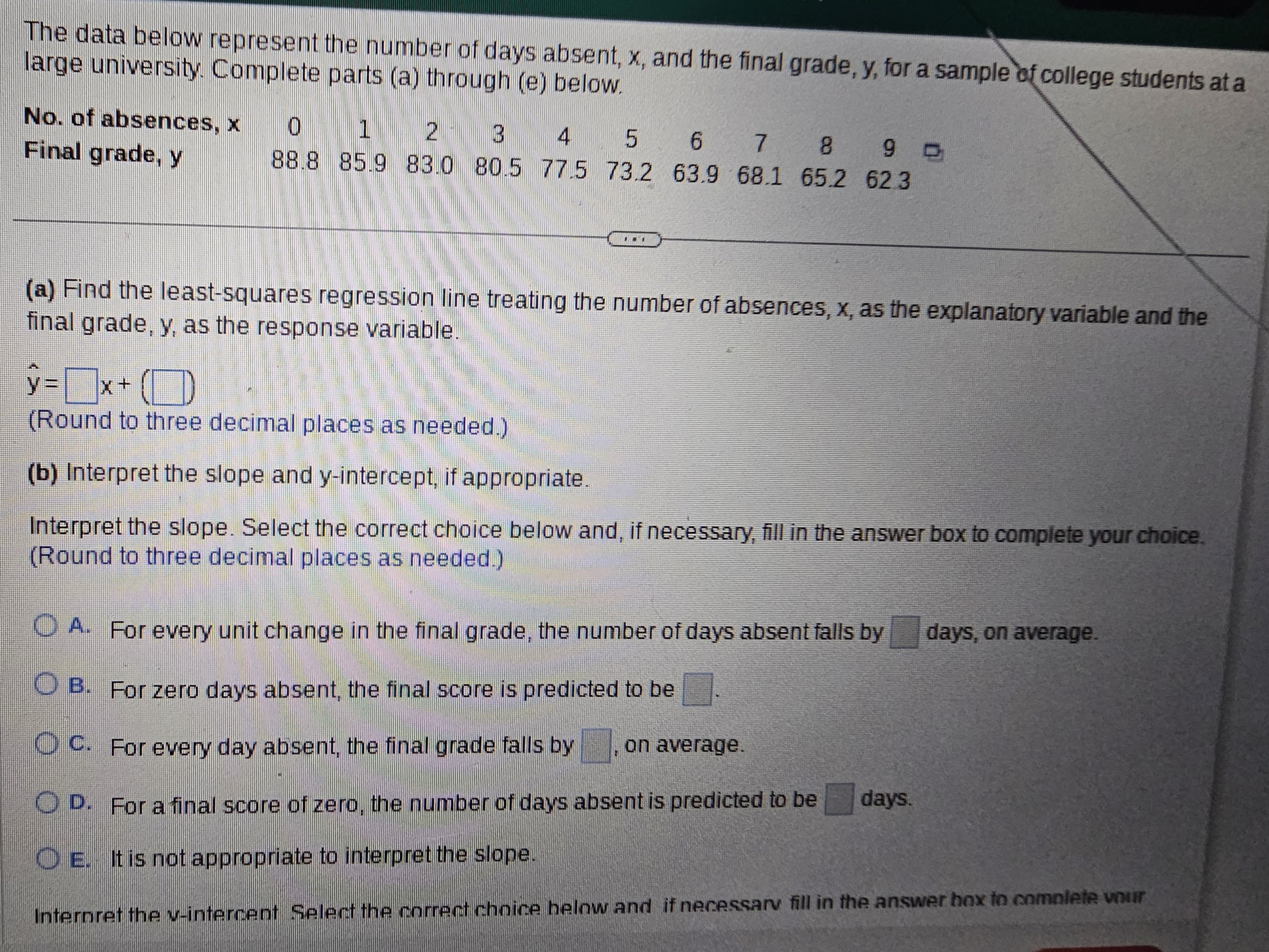Solved The data below represent the number of days absent, | Chegg.com