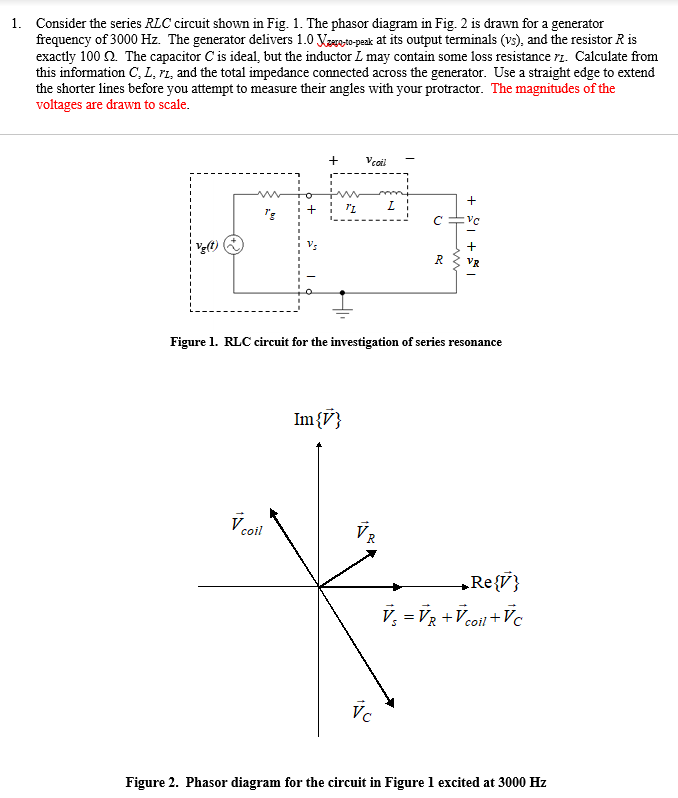 1. Consider the series RLC circuit shown in Fig. 1. | Chegg.com