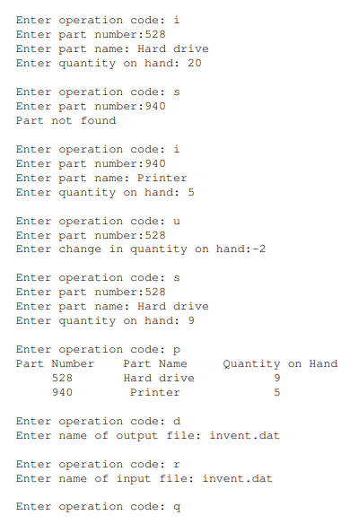 Solved Exercise 3: Maintenance of a Parts Database Develop a | Chegg.com