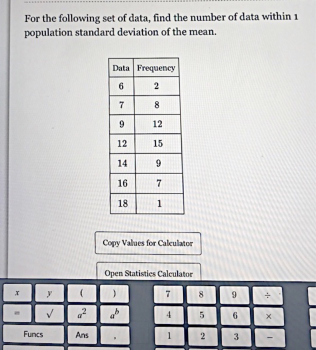 Solved For the following set of data, find the number of | Chegg.com