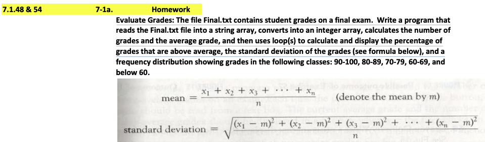 Solved 7.1.48 & 54 7-1a. Homework Evaluate Grades: The file | Chegg.com