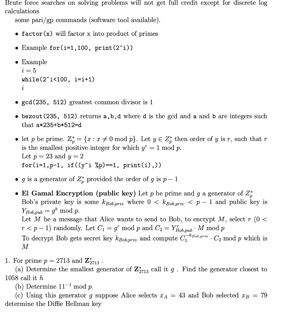 Solved Brute force searches on solving problems will not get | Chegg.com