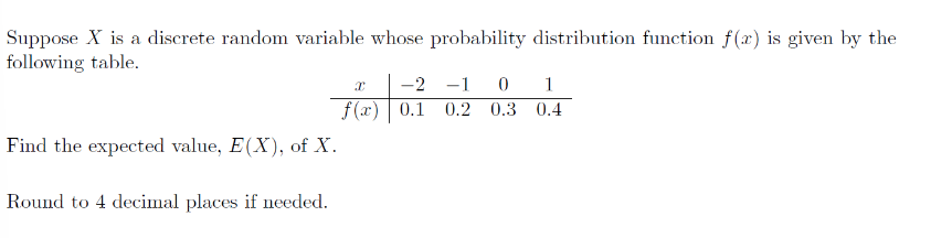 Solved Suppose X is a discrete random variable whose | Chegg.com