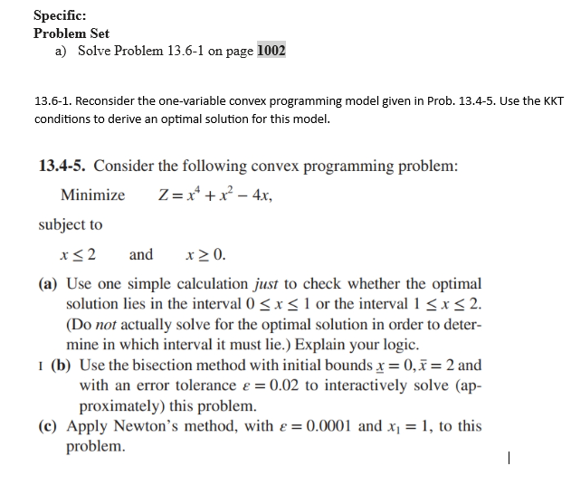 Solved Specific: Problem Set a) Solve Problem 13.6-1 on page | Chegg.com