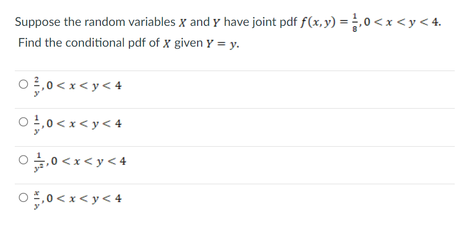 Solved Suppose the random variables X and Y have joint pdf | Chegg.com