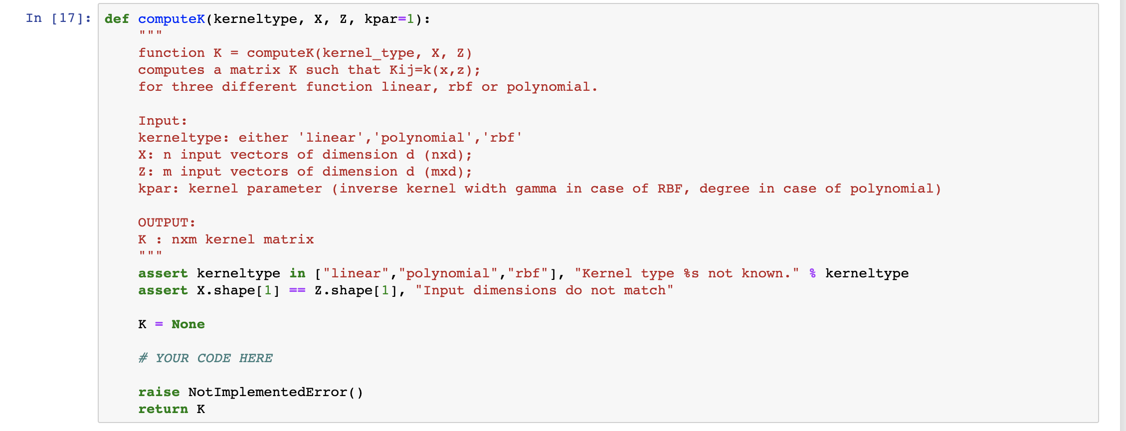 Solved Kernel SVM In this assignment, you need to implement | Chegg.com