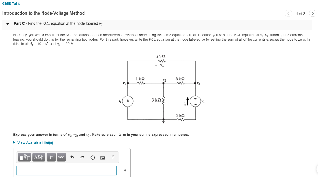 Solved Learning Goal To use the node-voltage method to solve | Chegg.com