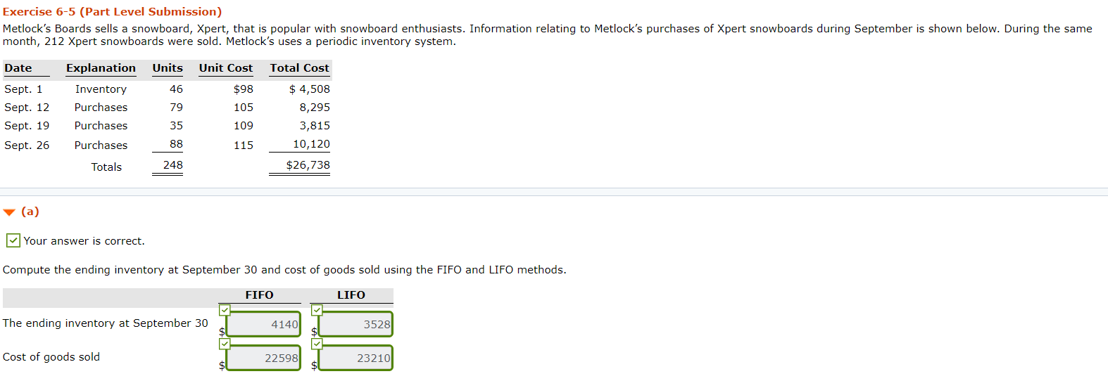 Solved Exercise 6-5 (Part Level Submission) Metlock's Boards | Chegg.com