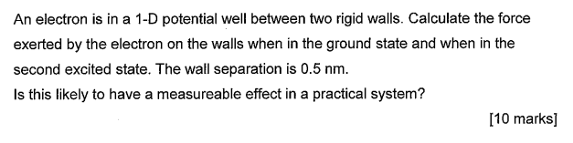 Solved An electron is in a 1-D potential well between two | Chegg.com