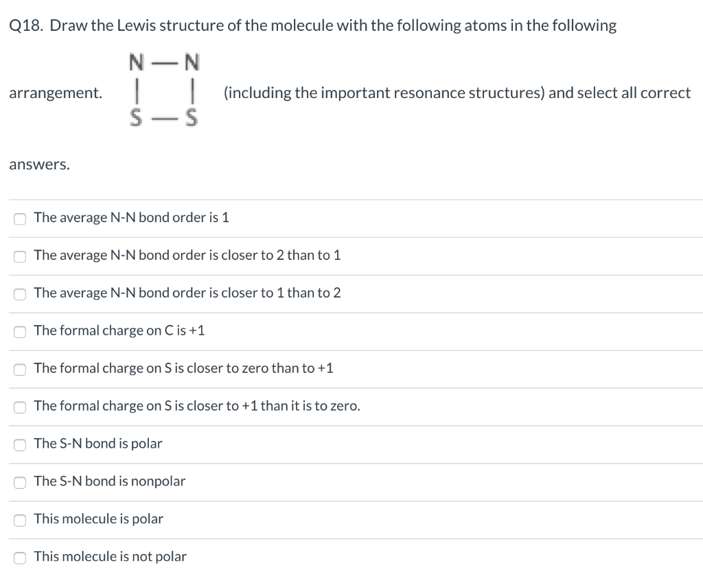 Solved Q18. Draw the Lewis structure of the molecule with | Chegg.com
