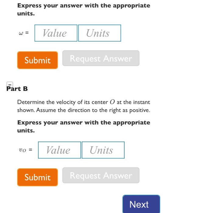 Solved Part A Determine The Angular Velocity Of The Gear At