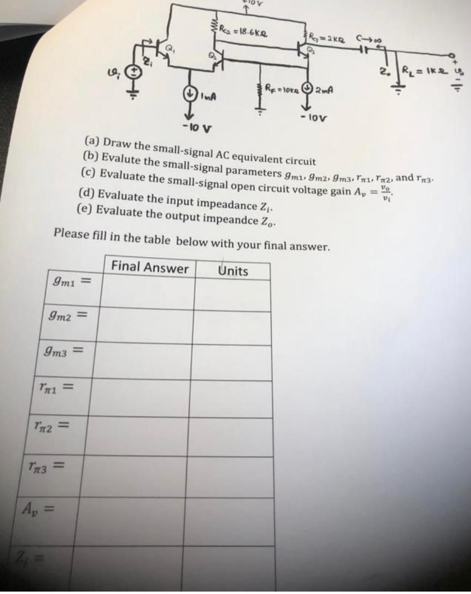 Solved (a) Draw the small-signal AC equivalent circuit (b) | Chegg.com