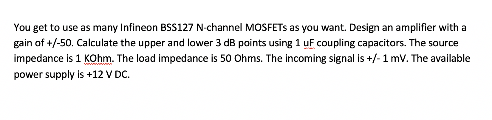 Nou get to use as many Infineon BSS127 N-channel | Chegg.com
