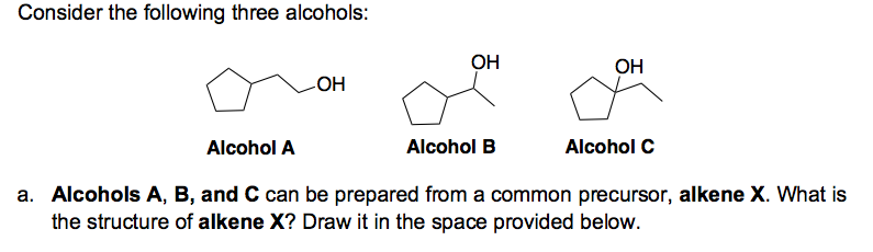 Solved Consider the following three alcohols: он (M1 《冰11 | Chegg.com