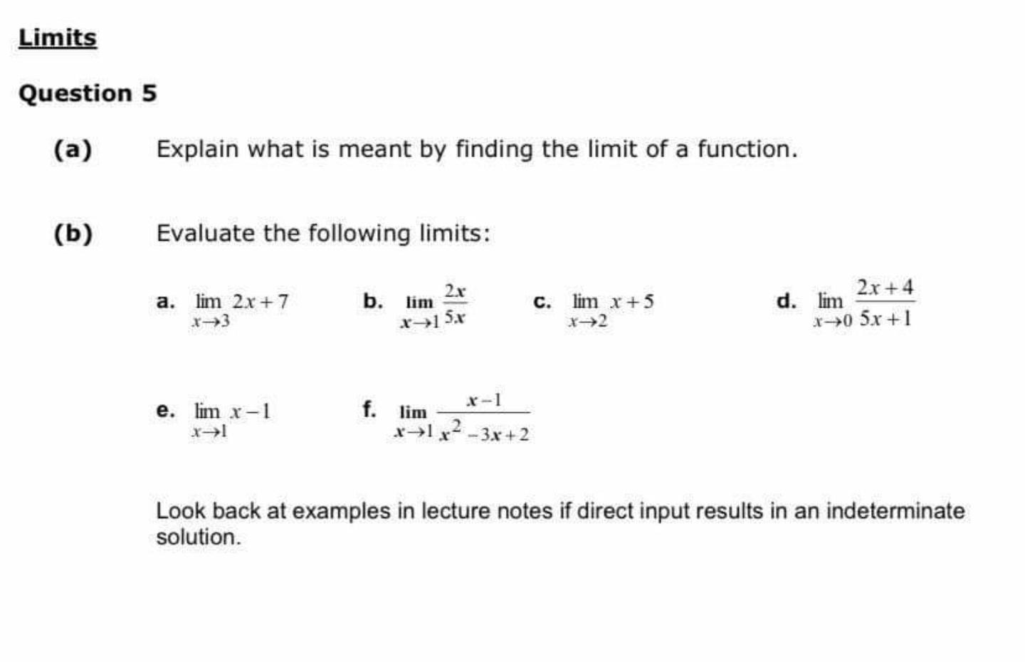 Solved Limits Question 5 (a) Explain what is meant by | Chegg.com